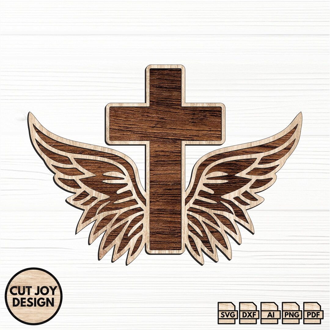 Cross With Angel Wings SVG – Laser Cut Memorial Sign (digital Download ...