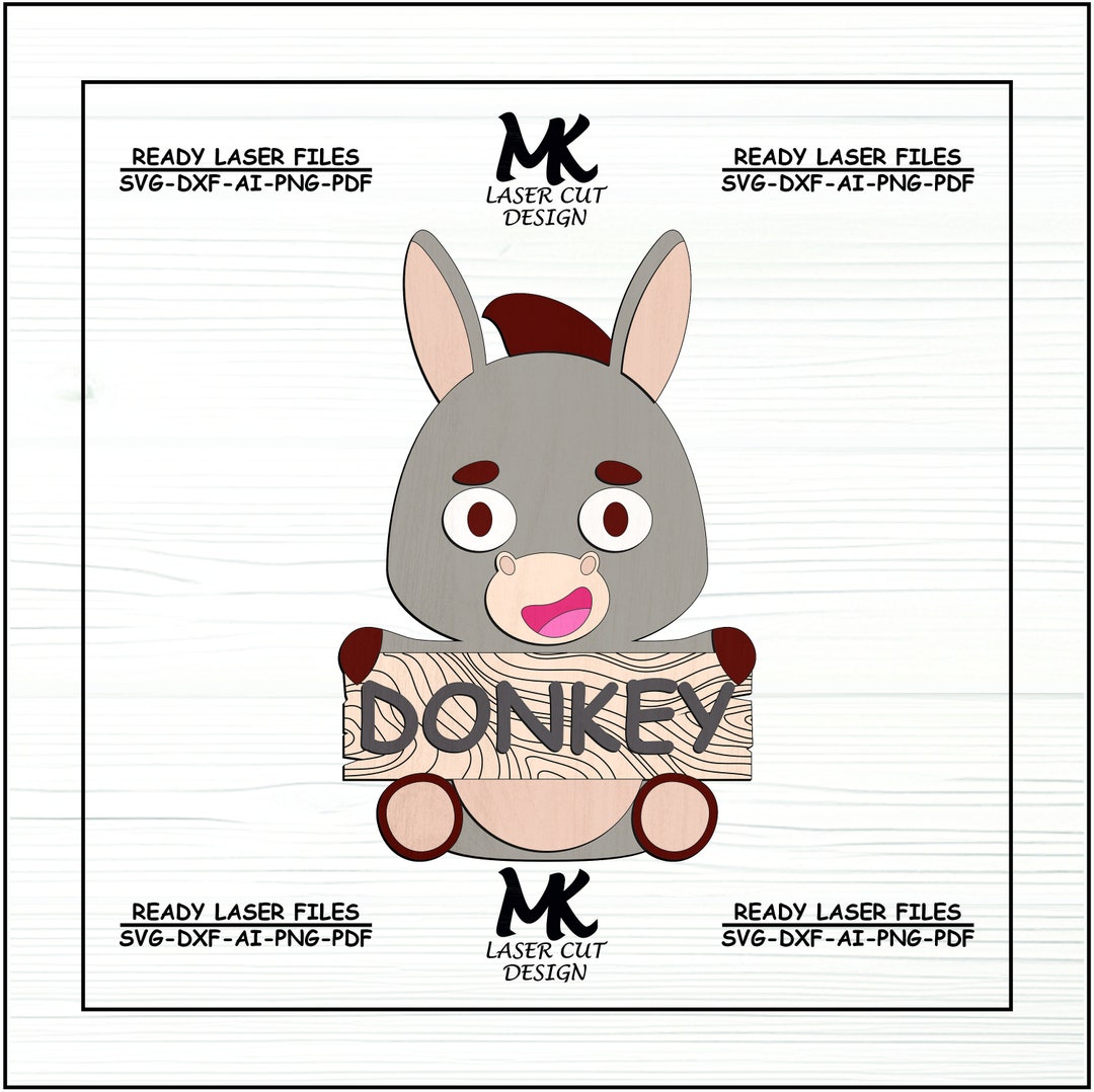 Donkey Svg Files, Laser Cut Files, Donkey Silhouette Svg, Animal Svg ...
