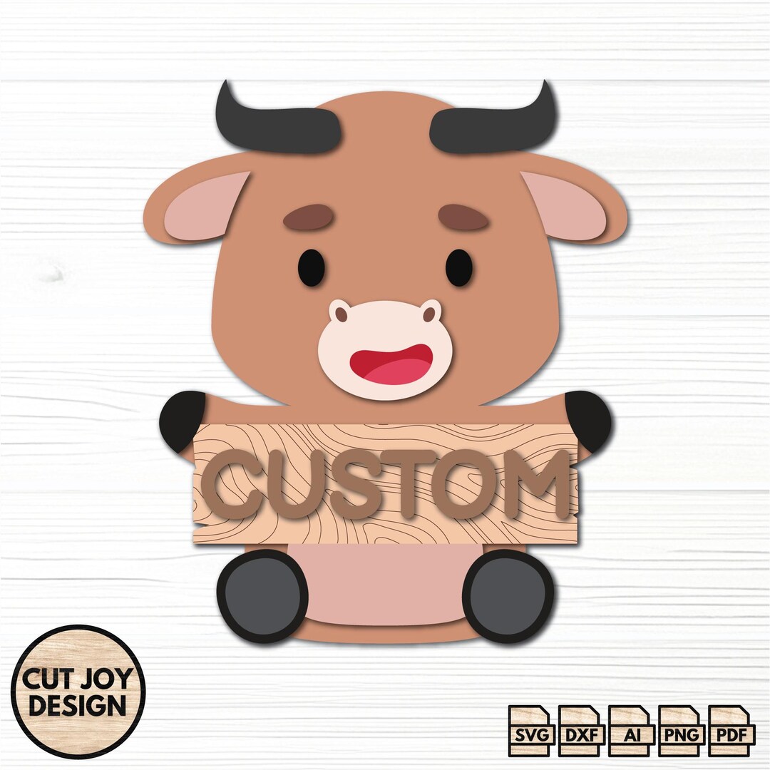 Bull Laser Cutting - Digital Bull File, Animal Svg File, Bull Engraving ...