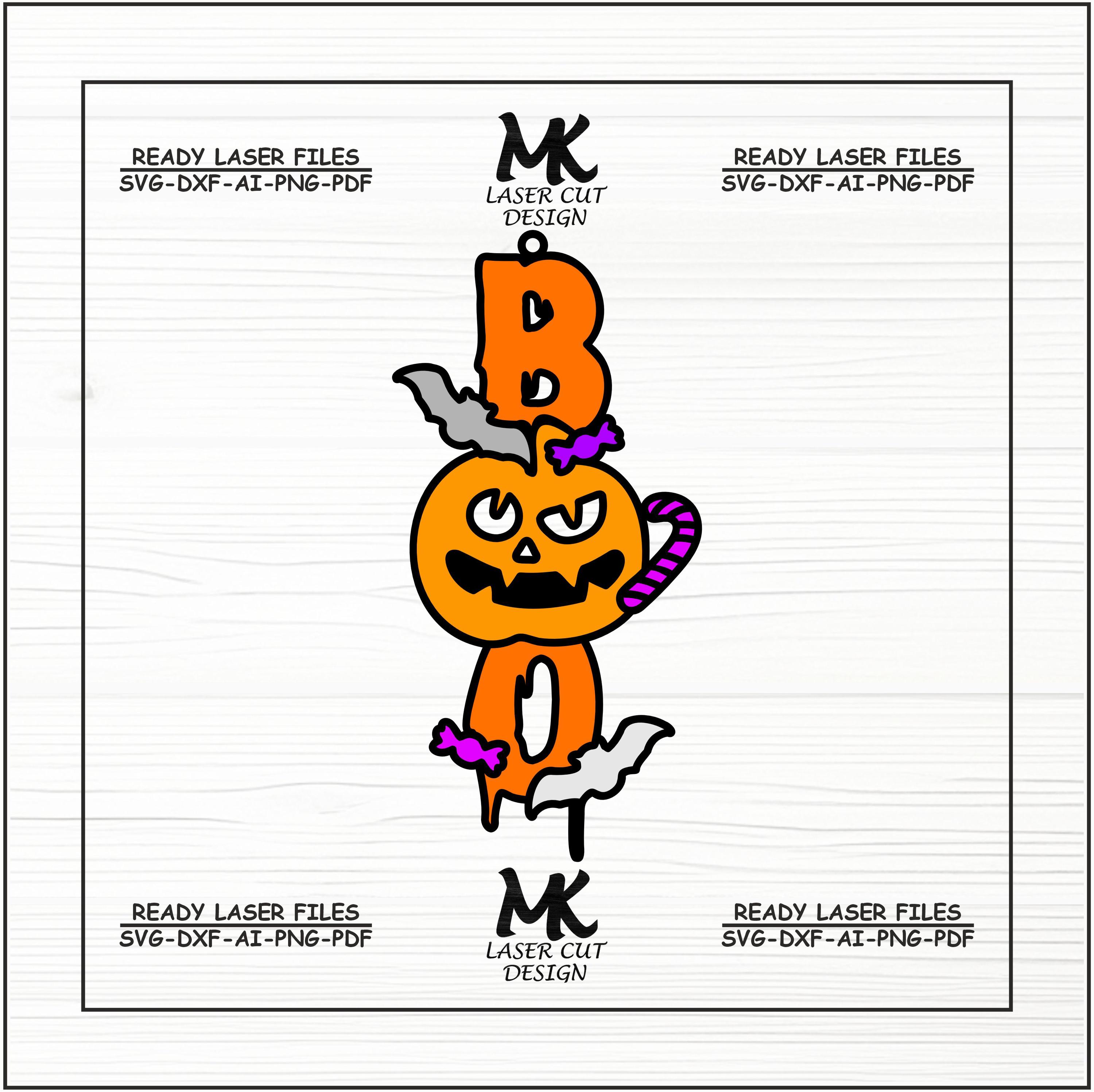 Boo Door Sign Svg, Halloween Laser Cut File, Ghost Door Sign, Laser ...