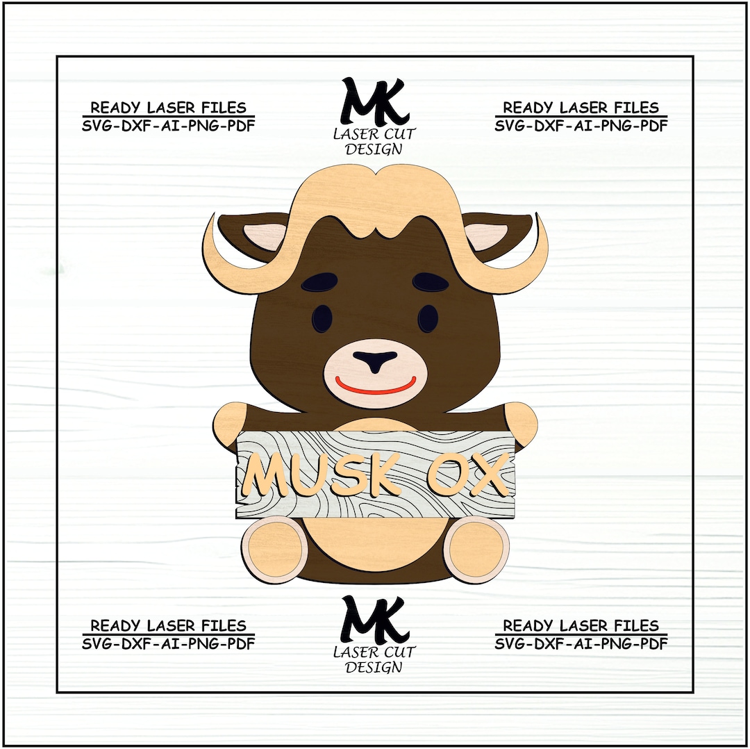 Musk Ox Svg Laser Cut Musk File, Animal Svg for Laser, Laser Cutting ...