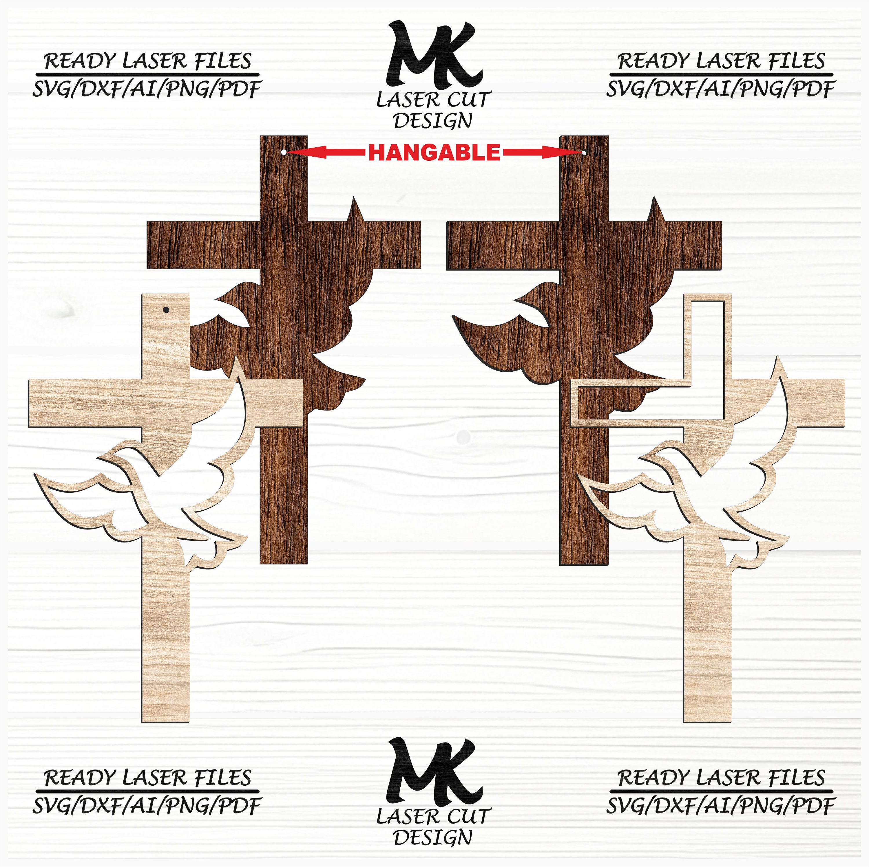 Cross SVG Laser Cut Files for Glowforge & All Lasers Dxf, Svg, Png, Pdf ...