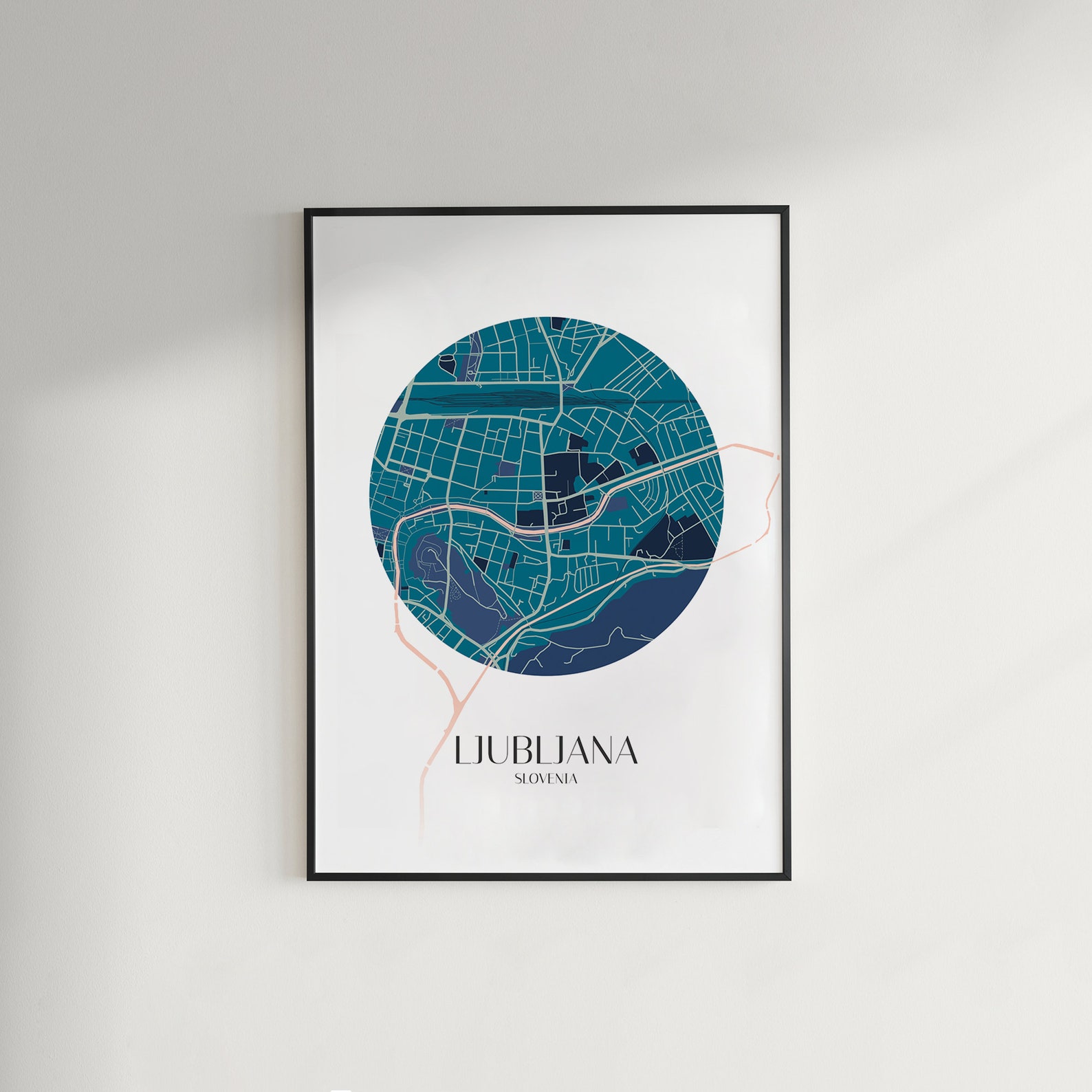 Printable Ljubljana Circle Map Minimalist Poster - Etsy