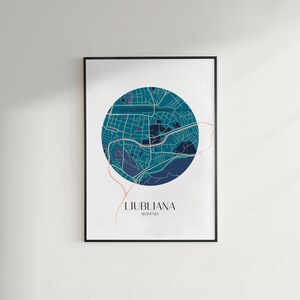 Printable Ljubljana Circle Map Minimalist Poster - Etsy