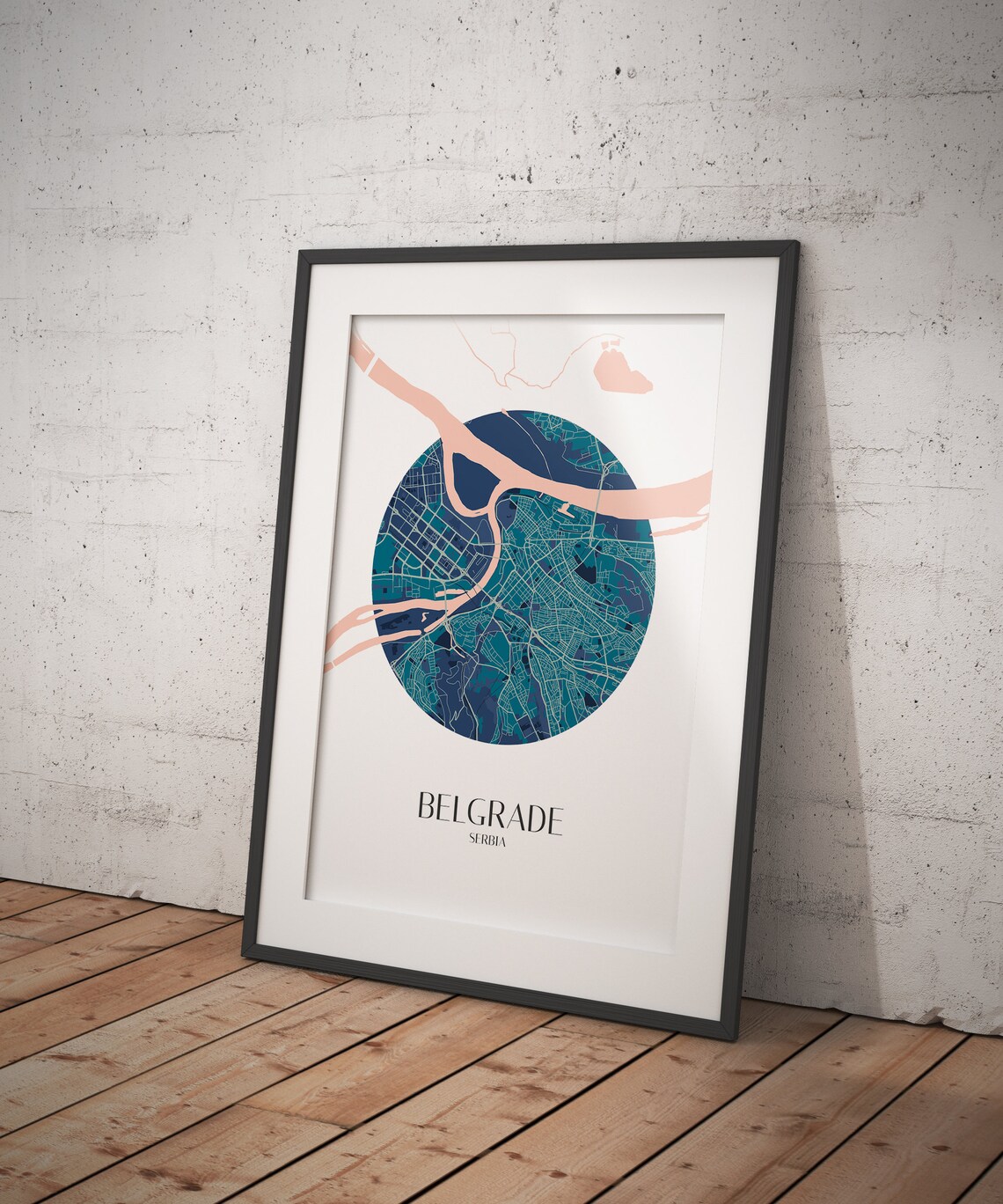 Printable Belgrade Circle Map Minimalist Poster - Etsy