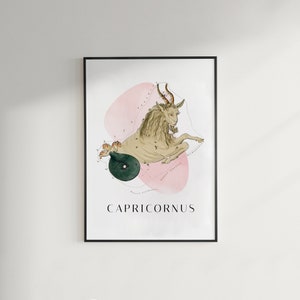 Printable Zodiac Capricorn Minimalist Poster - Etsy