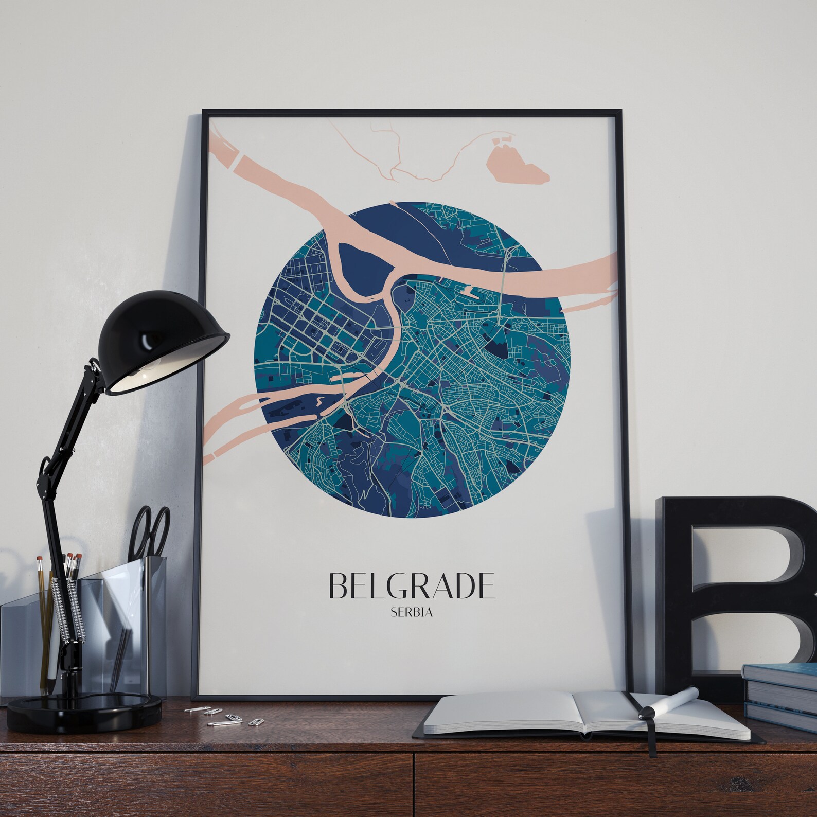 Printable Belgrade Circle Map Minimalist Poster - Etsy