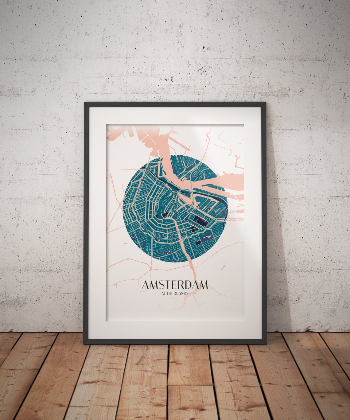 Printable Amsterdam Circle Map Minimalist Poster - Etsy