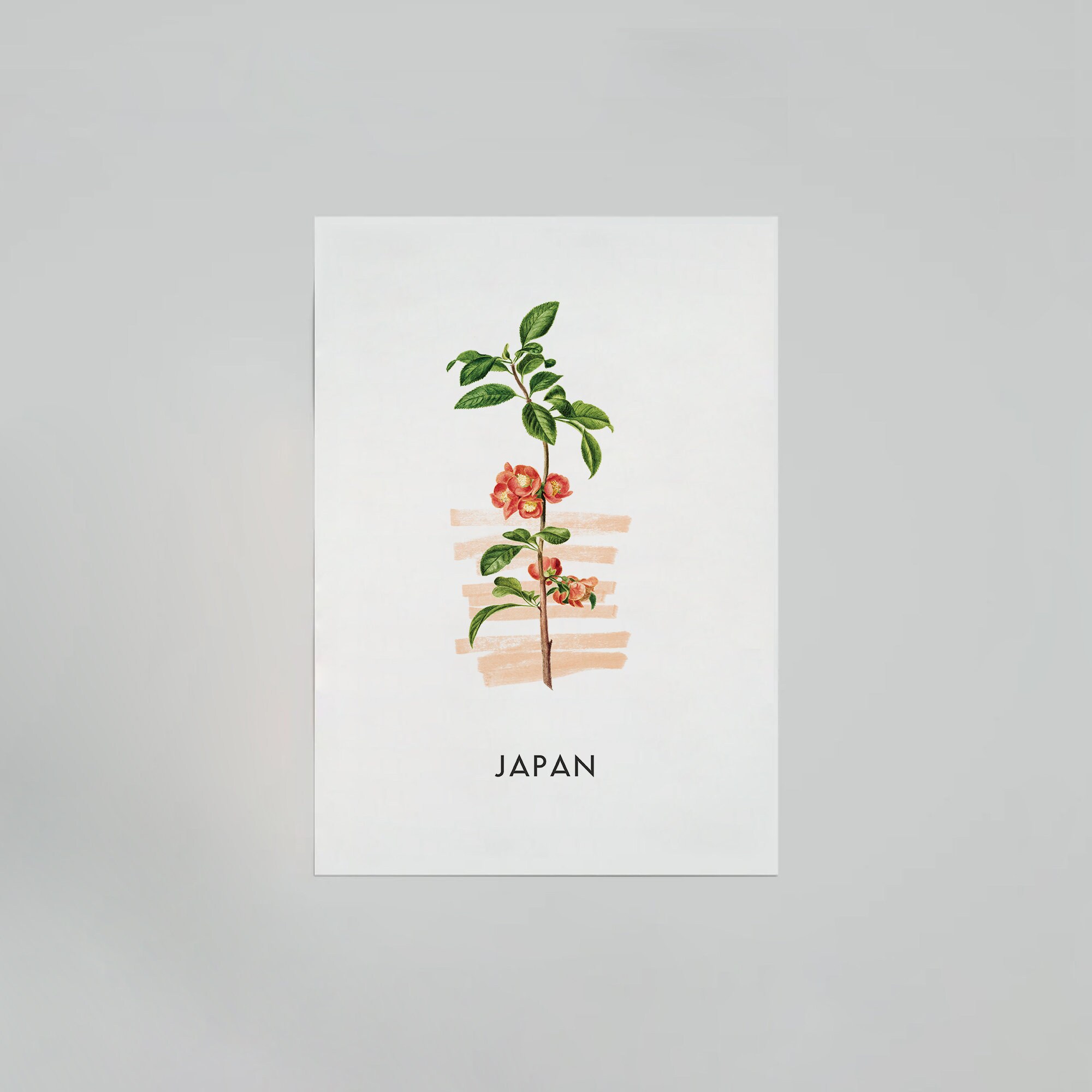 Printable Japan Cherry Blossom Flowers of the World Minimalist Poster ...