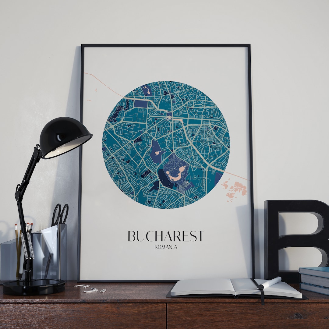Printable Bucharest Circle Map Minimalist Poster - Etsy