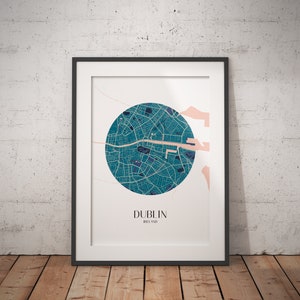 Printable Dublin Circle Map Minimalist Poster - Etsy