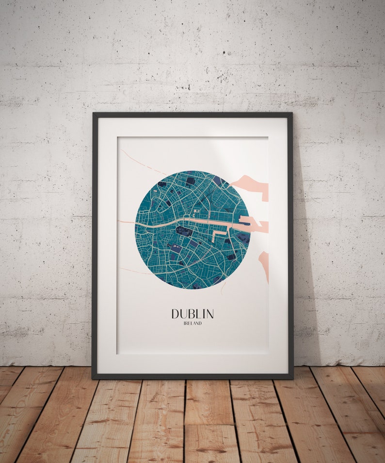 Printable Dublin Circle Map Minimalist Poster - Etsy