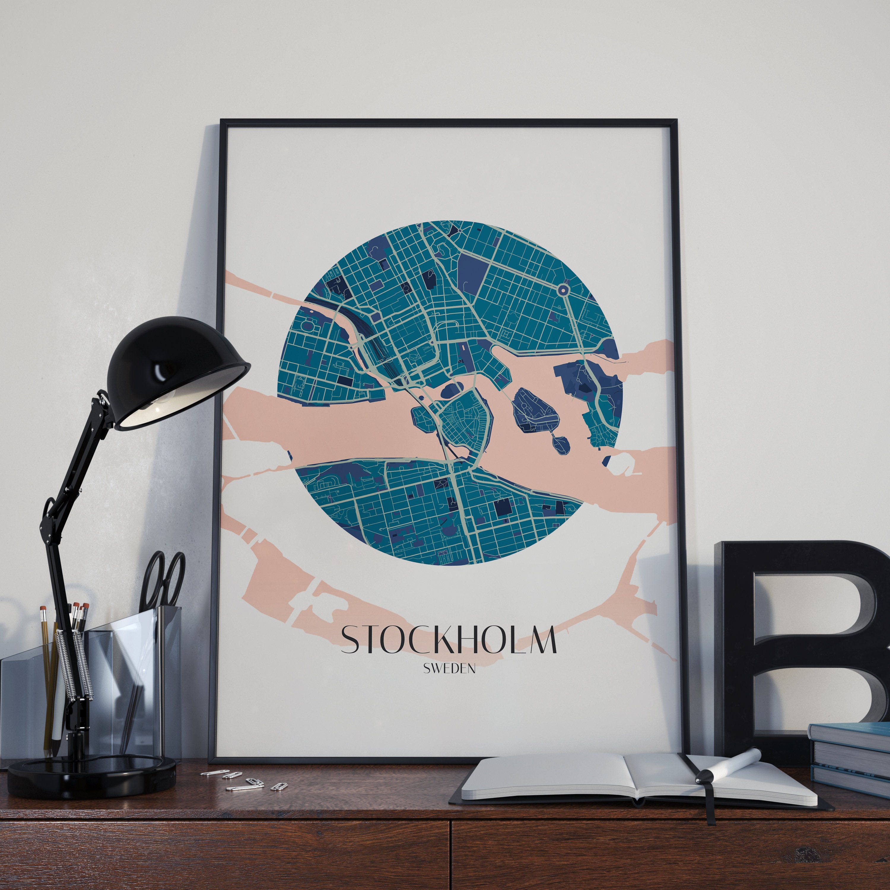 Printable Stockholm Circle Map Minimalist Poster - Etsy