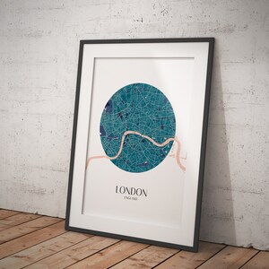 Printable London Circle Map Minimalist Poster - Etsy