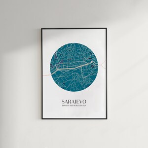 Printable Sarajevo Circle Map Minimalist Poster - Etsy