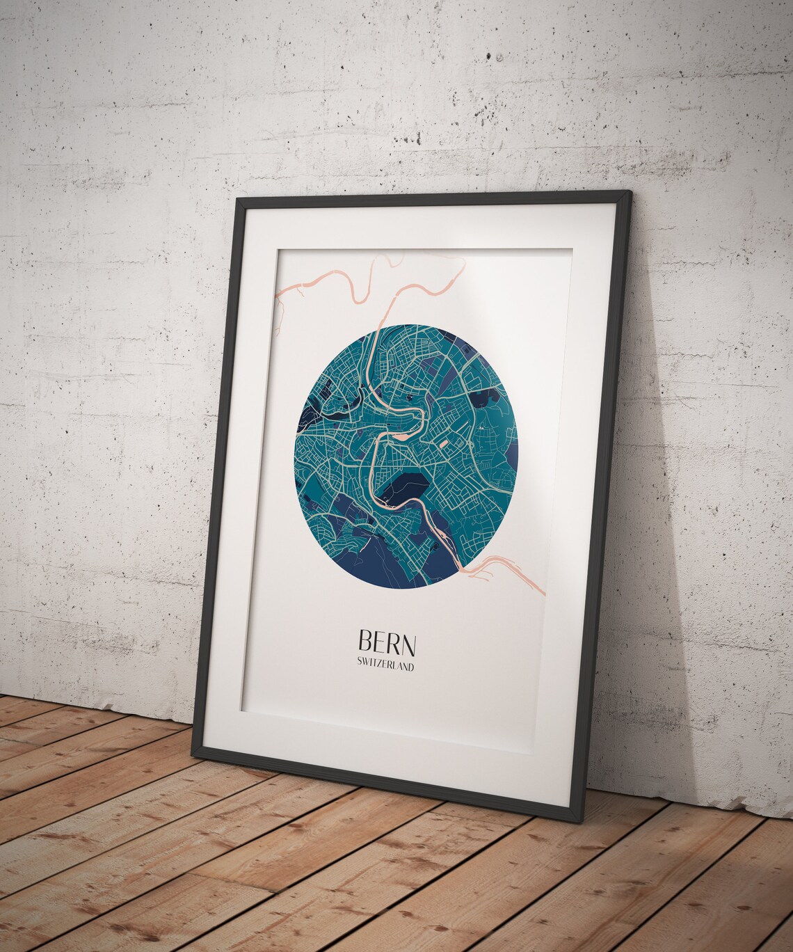 Printable Bern Circle Map Minimalist Poster - Etsy