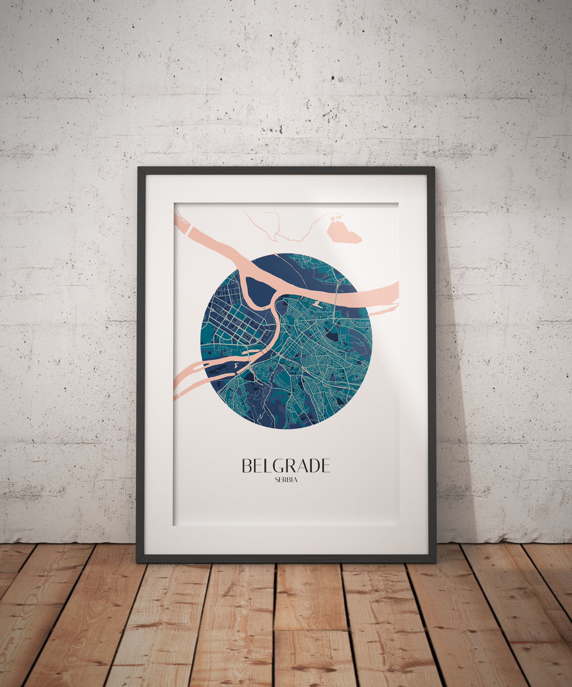 Printable Belgrade Circle Map Minimalist Poster - Etsy