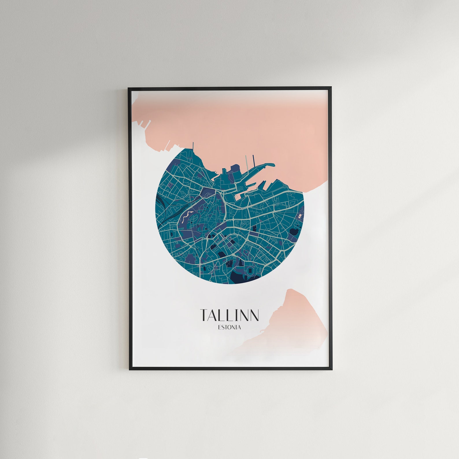 Printable Tallinn Circle Map Minimalist Poster - Etsy