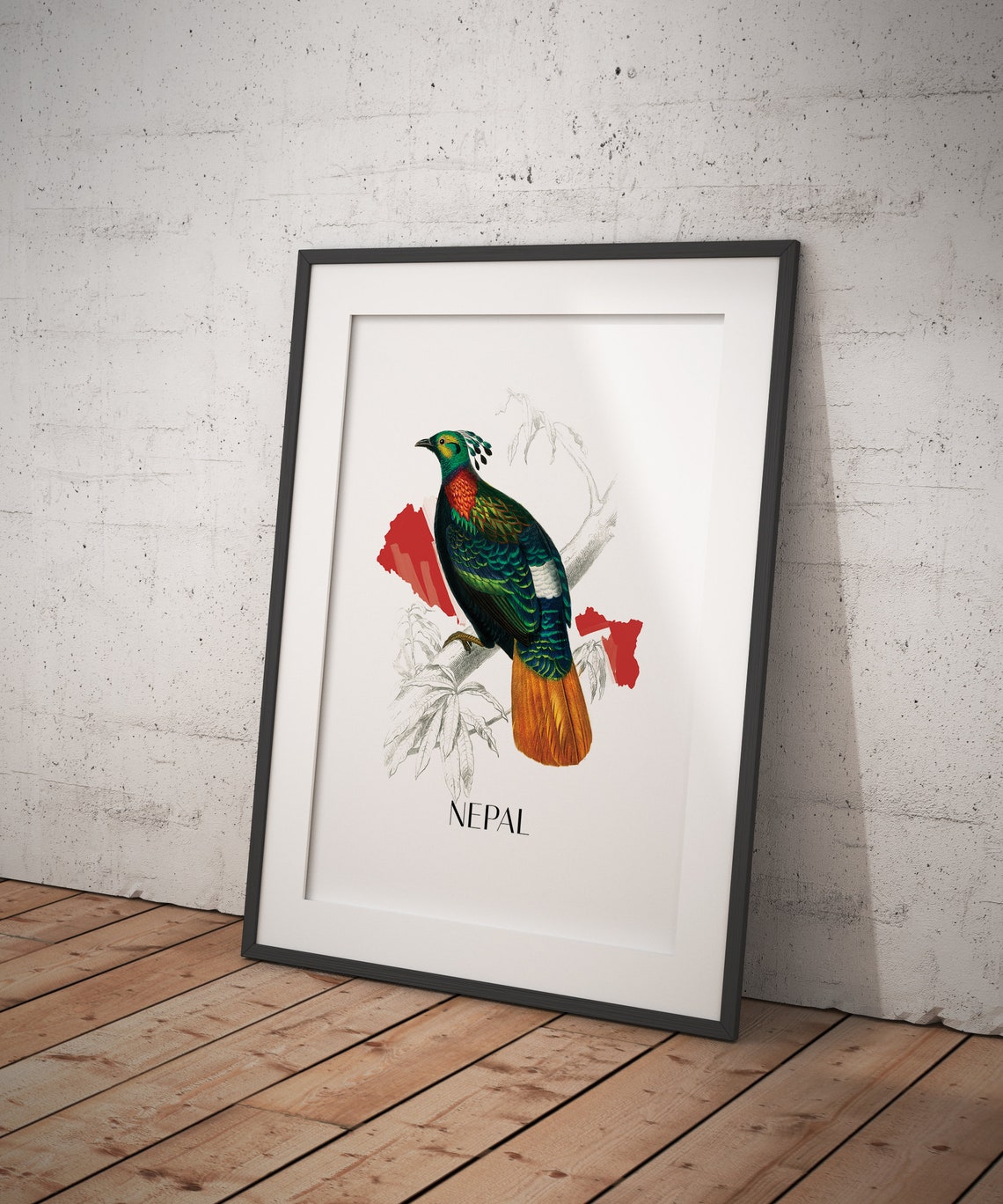 Printable Himalayan Monal Nepal - Birds of the World Minimalist Poster ...