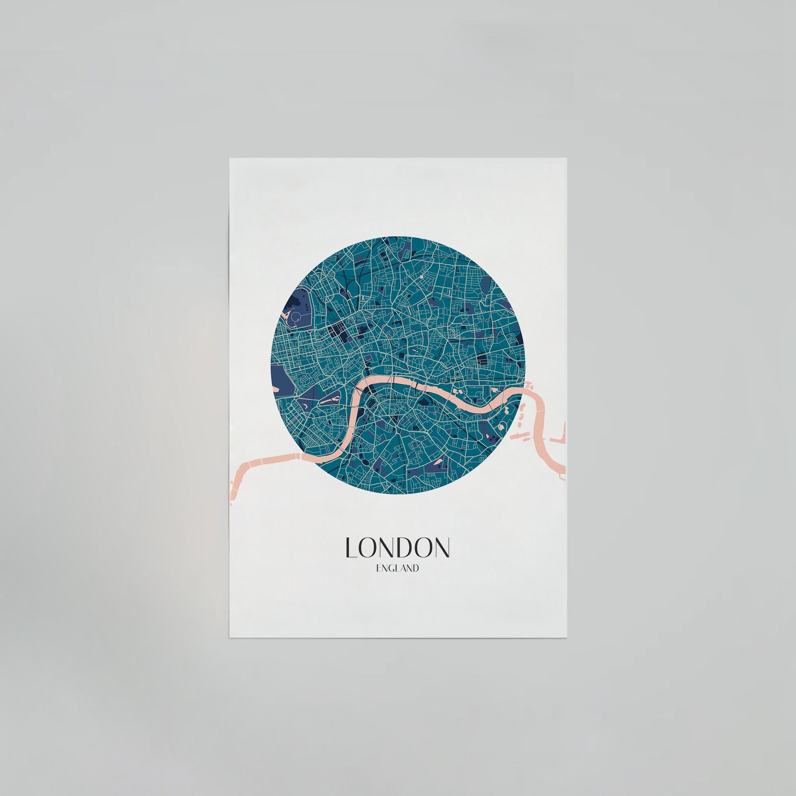 Printable London Circle Map Minimalist Poster - Etsy