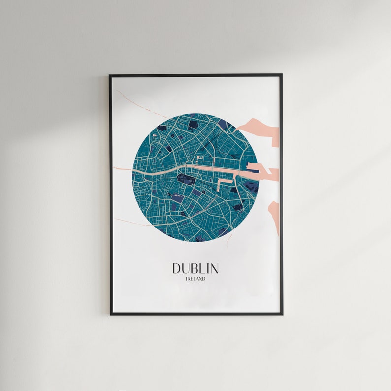 Printable Dublin Circle Map Minimalist Poster - Etsy