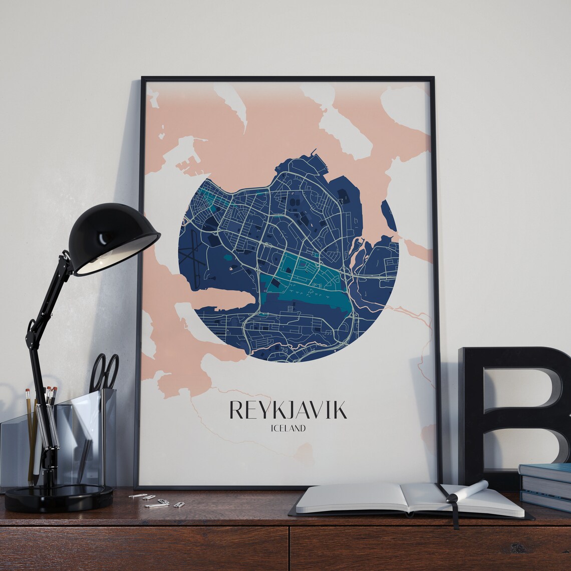 Printable Reykjavik Circle Map Minimalist Poster - Etsy