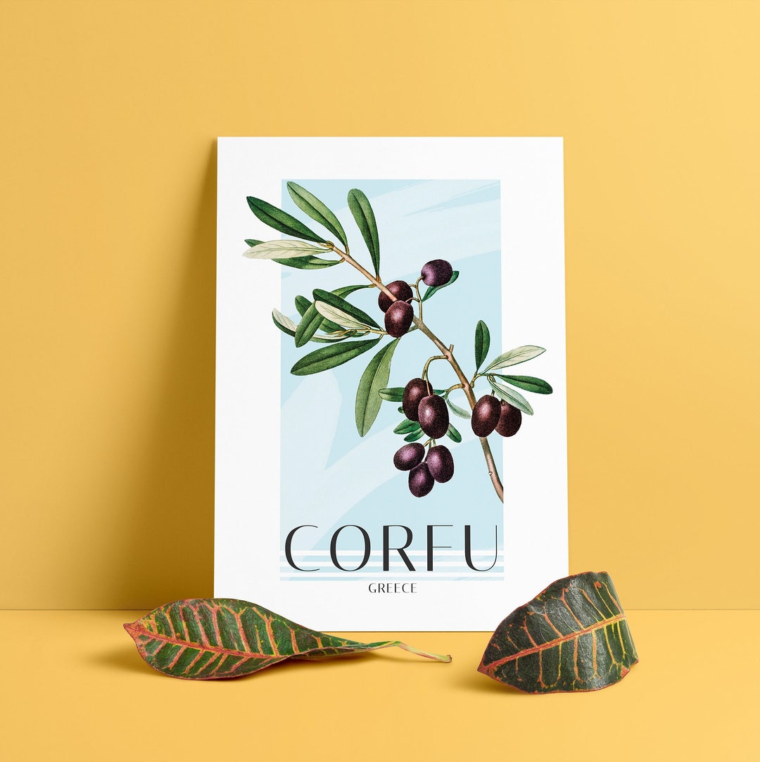 Printable Corfu Olives Fruits of the World Minimalist Poster - Etsy