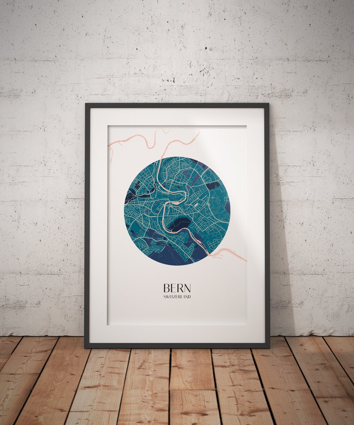 Printable Bern Circle Map Minimalist Poster - Etsy