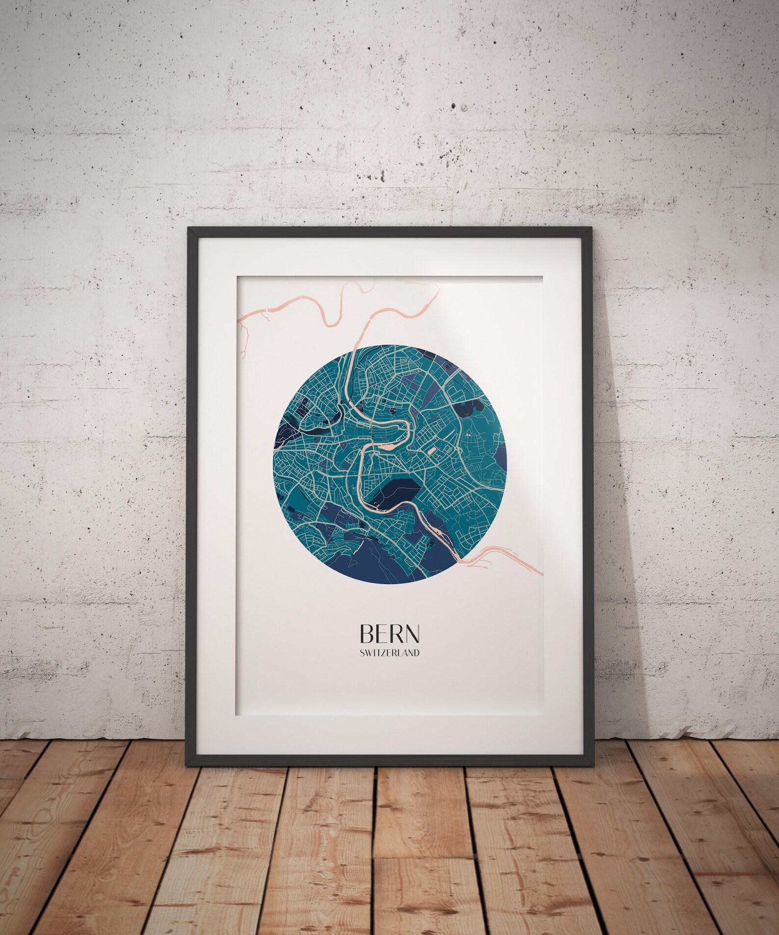 Printable Bern Circle Map Minimalist Poster - Etsy