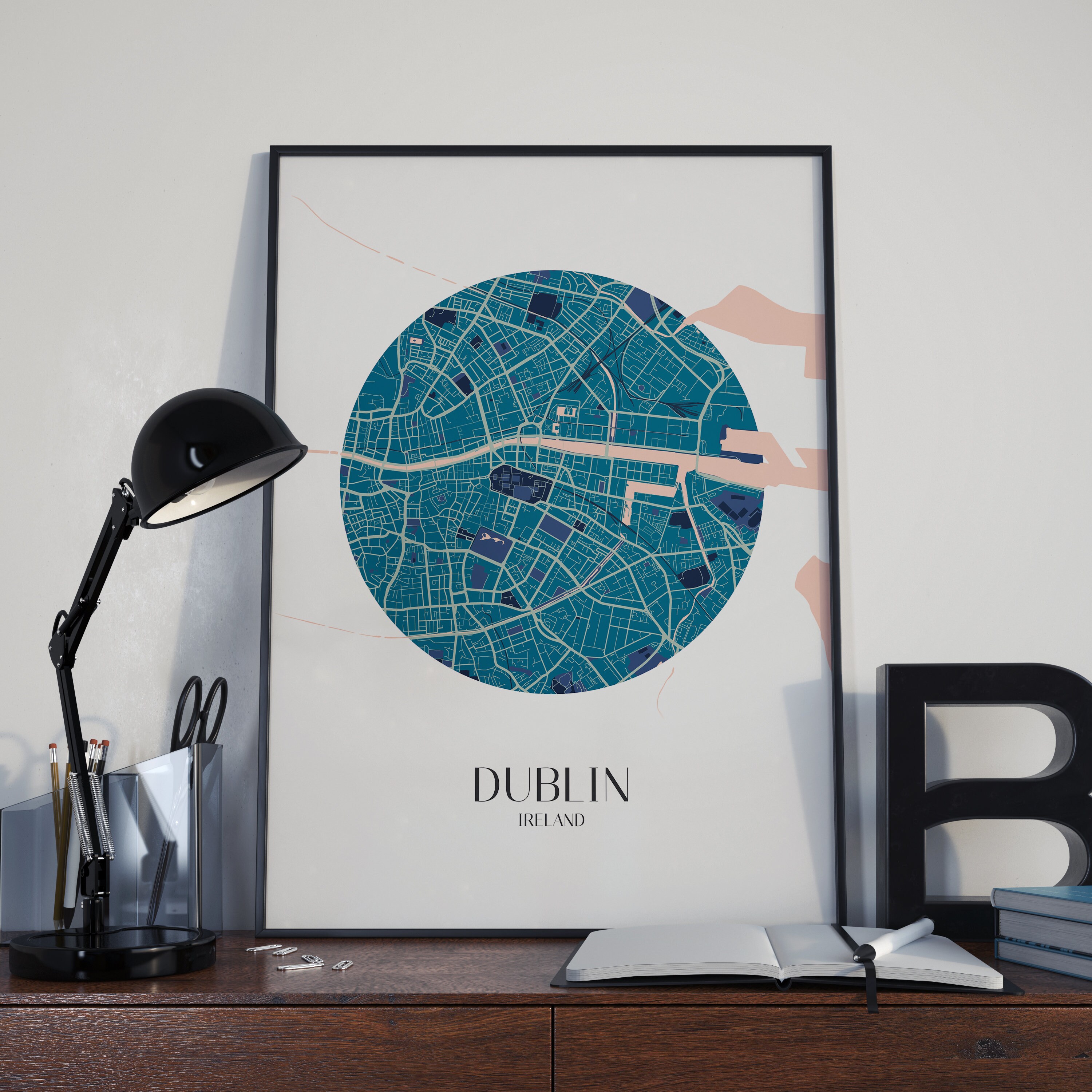 Printable Dublin Circle Map Minimalist Poster - Etsy