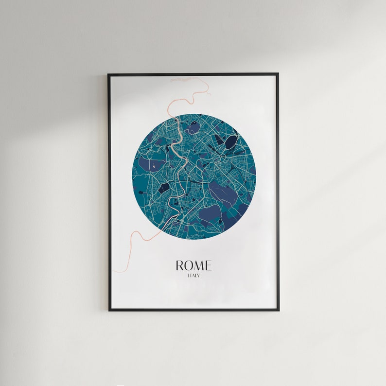 Printable Rome Circle Map Minimalist Poster - Etsy Australia