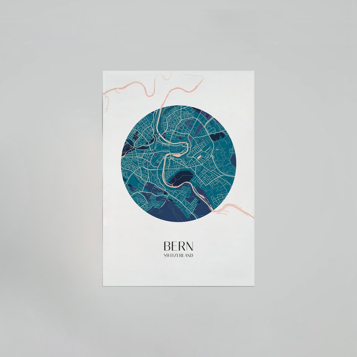 Printable Bern Circle Map Minimalist Poster - Etsy