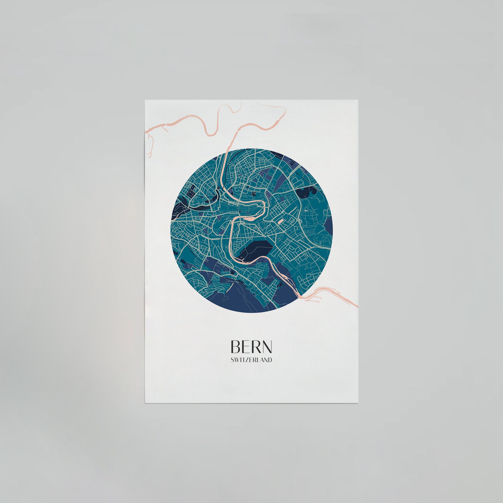 Printable Bern Circle Map Minimalist Poster - Etsy