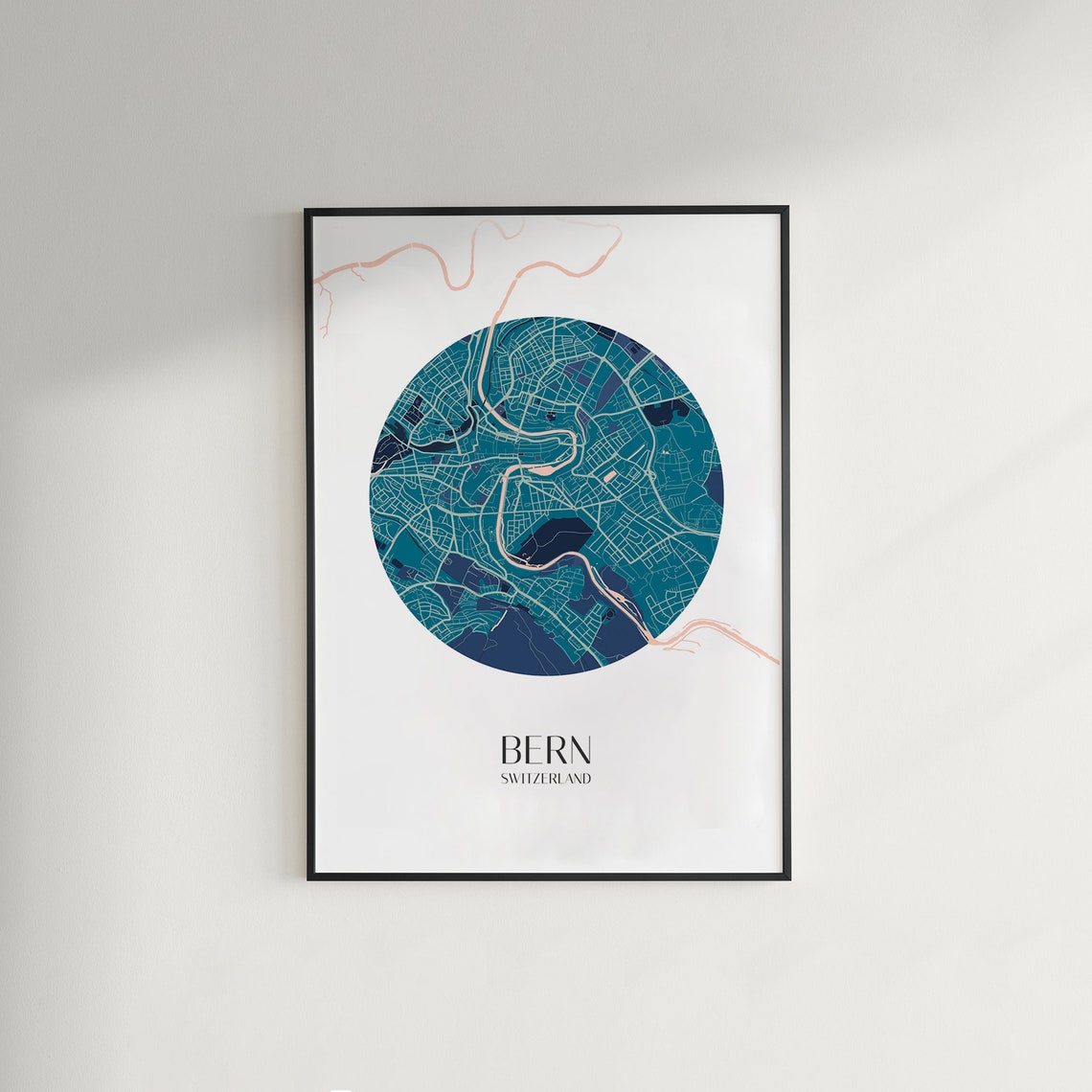 Printable Bern Circle Map Minimalist Poster - Etsy