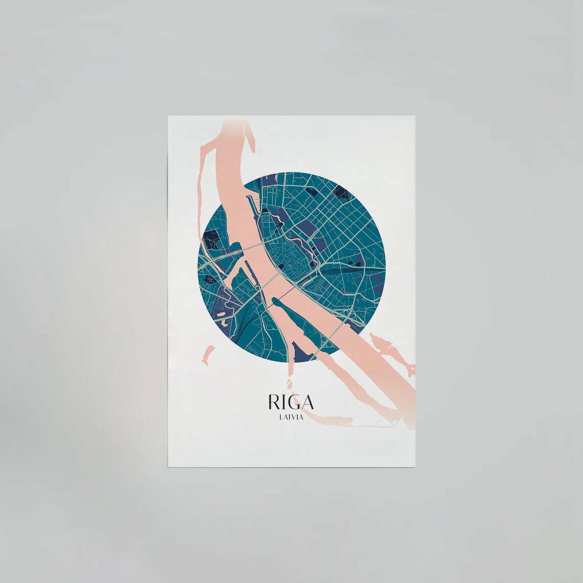 Printable Riga Circle Map Minimalist Poster - Etsy