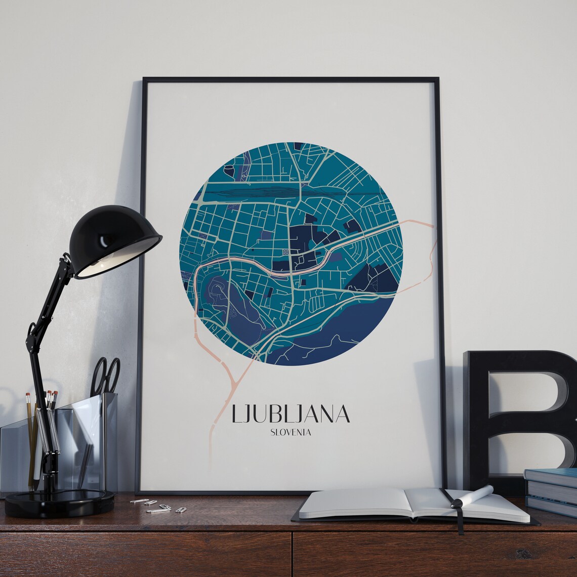 Printable Ljubljana Circle Map Minimalist Poster - Etsy