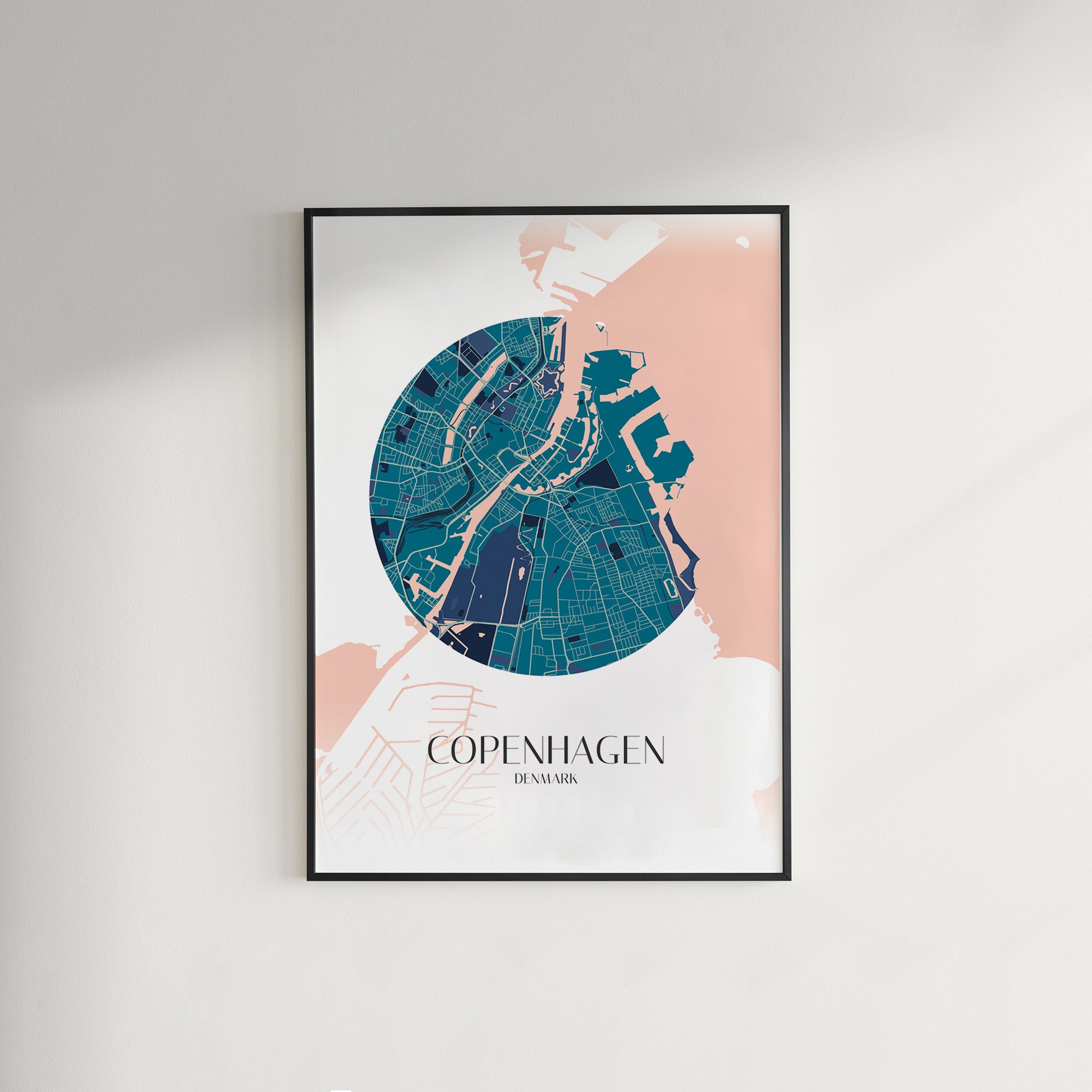 Printable Copenhagen Circle Map Minimalist Poster - Etsy