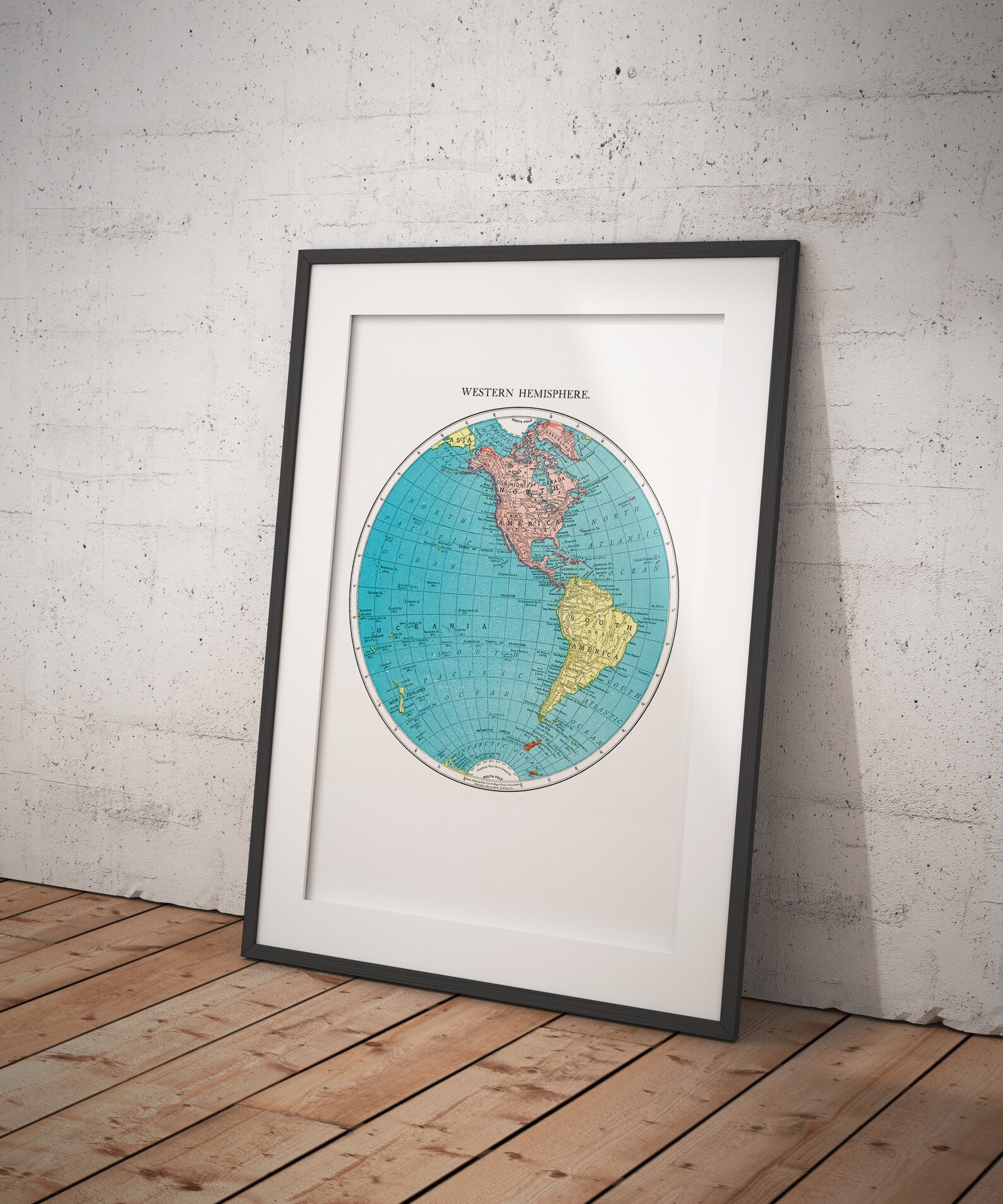 Continent Map Western Hemisphere Minimalist Poster - Etsy