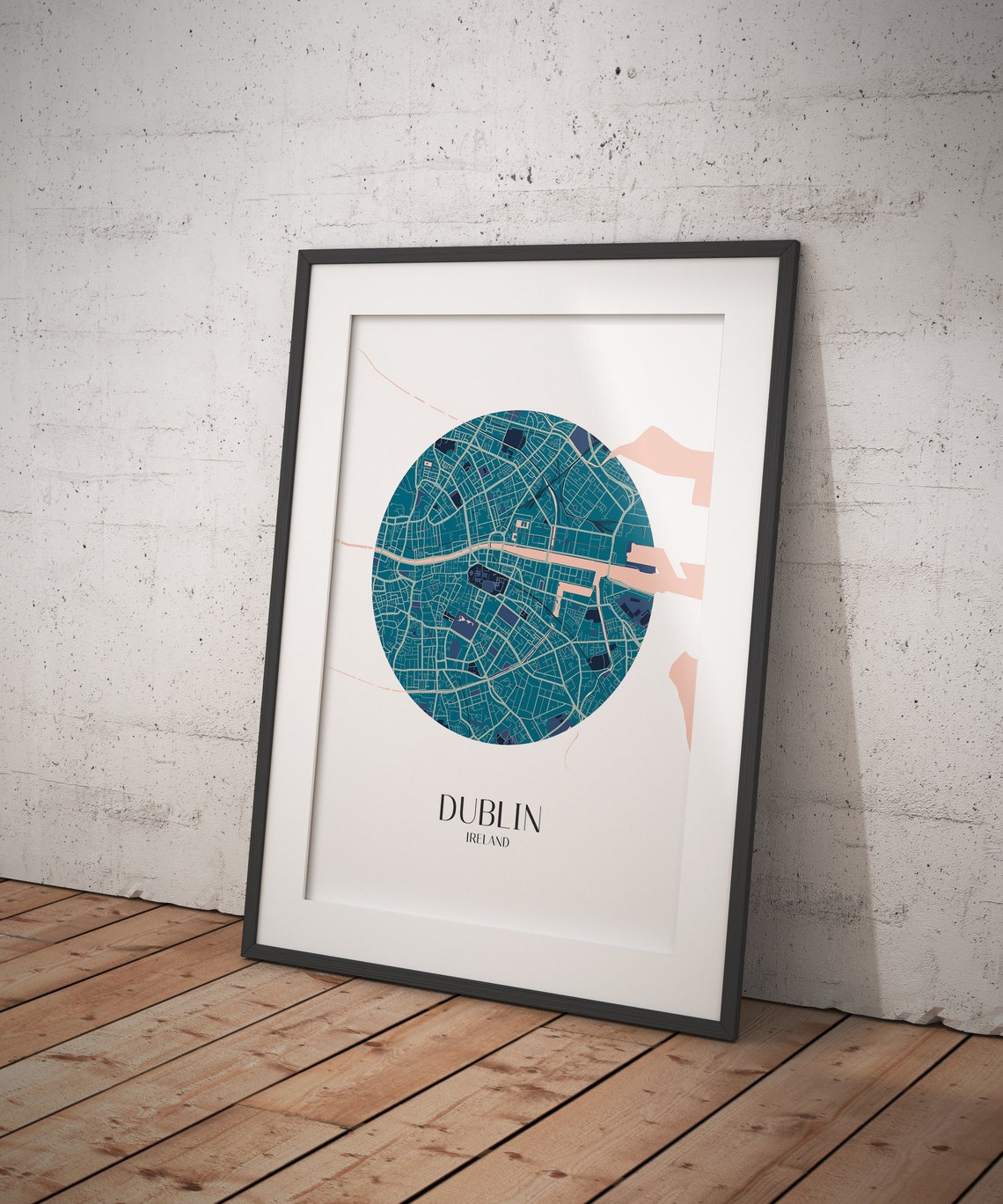 Printable Dublin Circle Map Minimalist Poster - Etsy