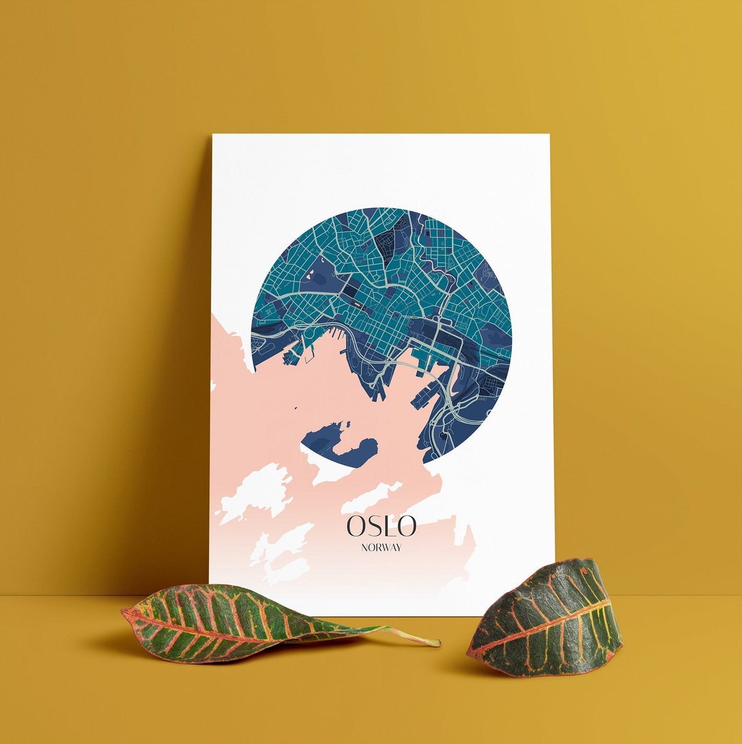 Printable Oslo Circle Map Minimalist Poster - Etsy