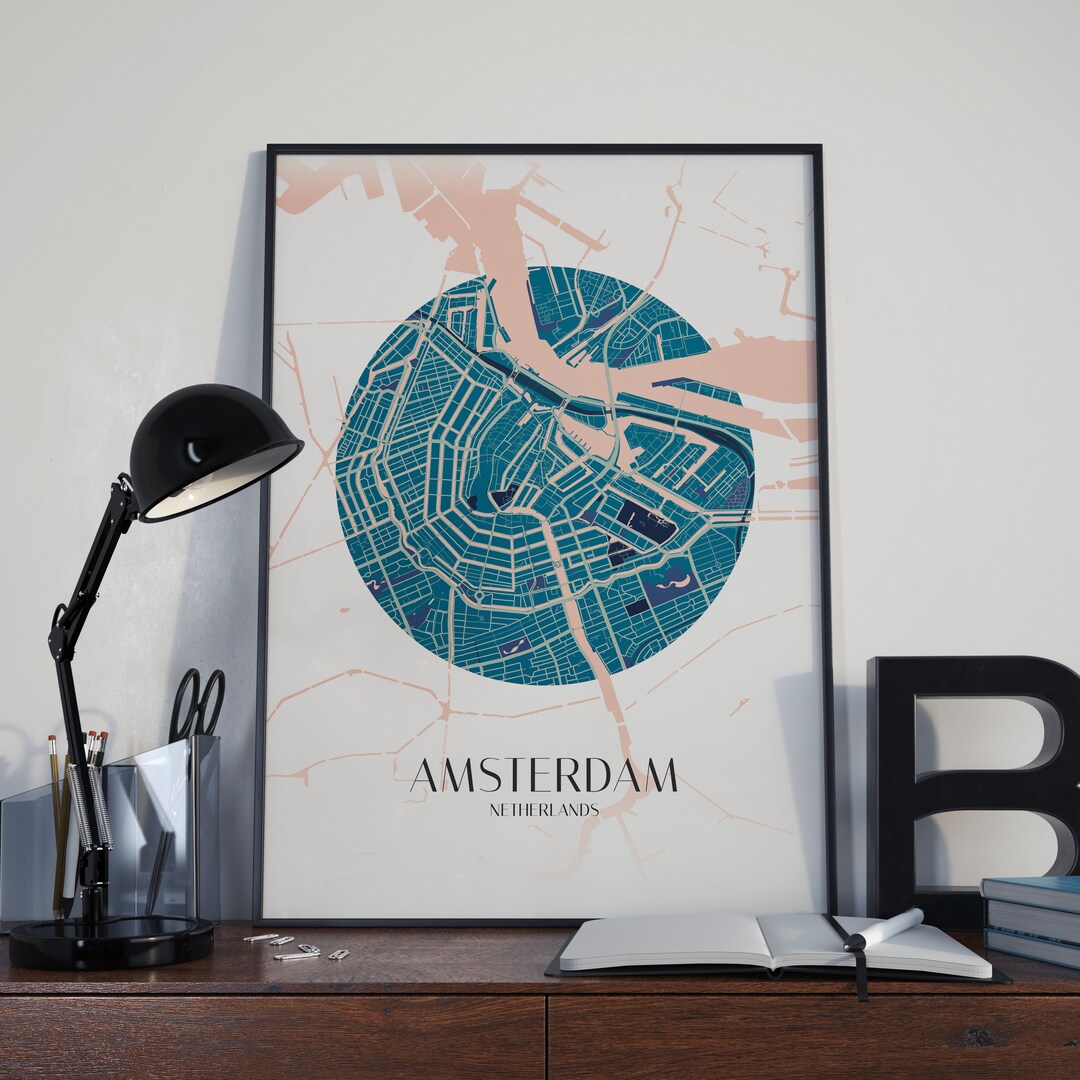 Printable Amsterdam Circle Map Minimalist Poster - Etsy