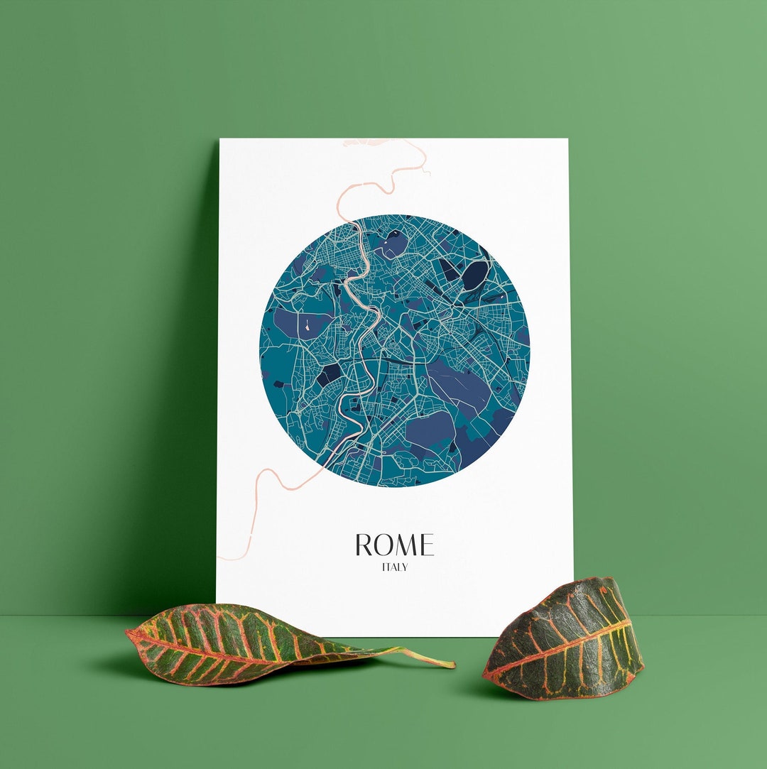 Printable Rome Circle Map Minimalist Poster - Etsy
