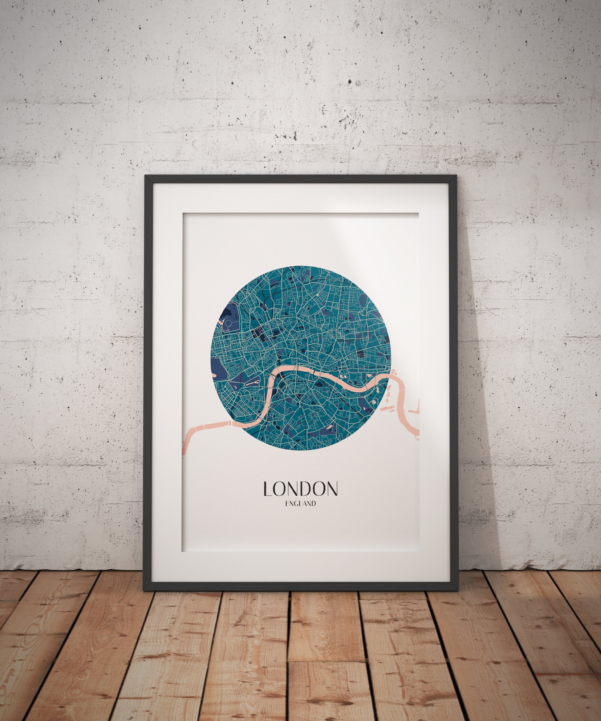 Printable London Circle Map Minimalist Poster - Etsy