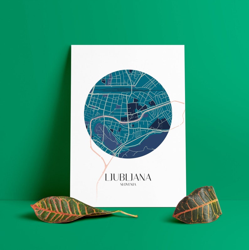 Printable Ljubljana Circle Map Minimalist Poster - Etsy