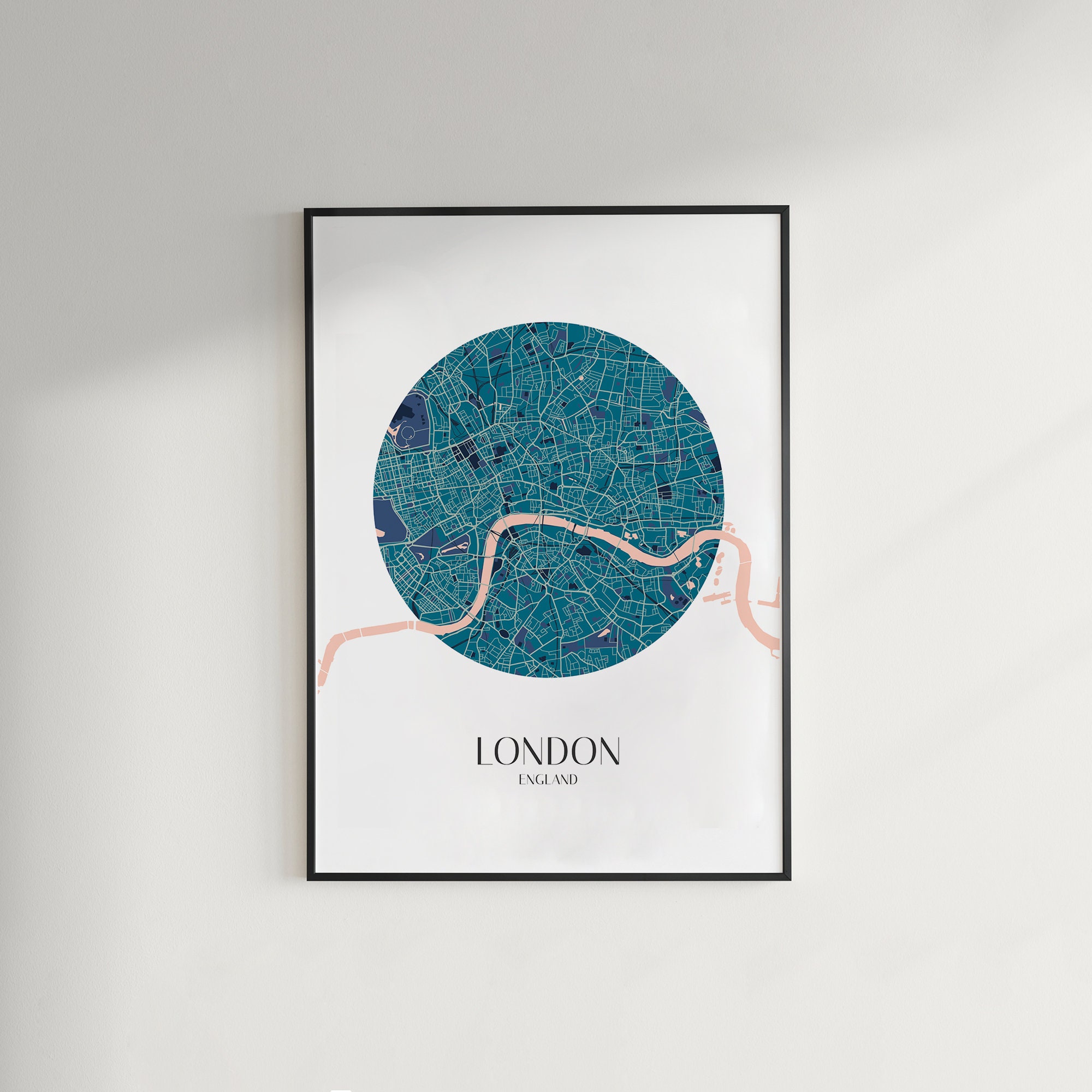 Printable London Circle Map Minimalist Poster - Etsy