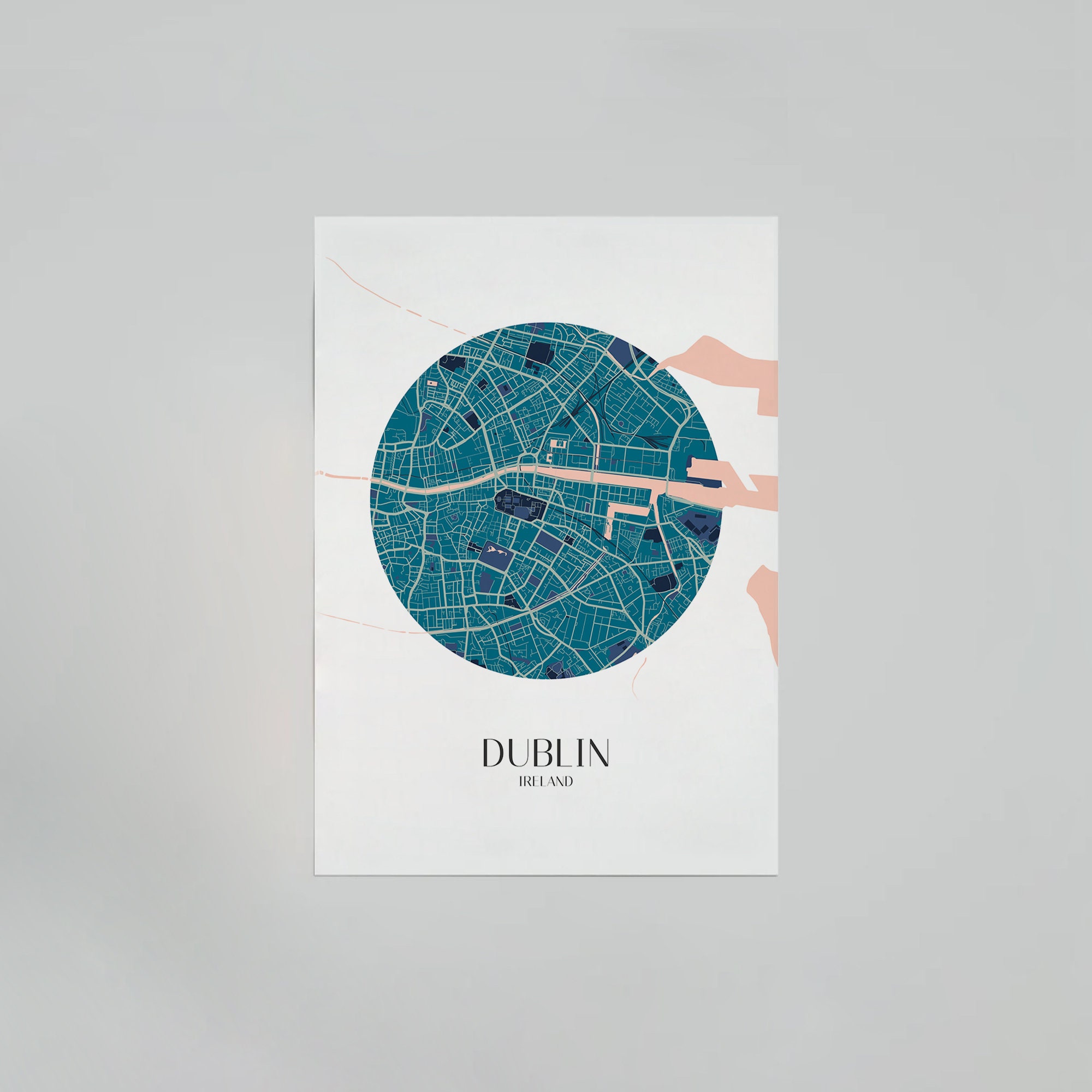 Printable Dublin Circle Map Minimalist Poster - Etsy