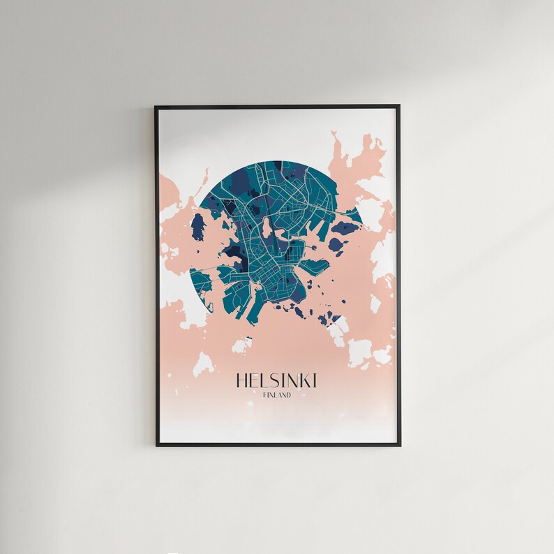 Printable Helsinki Circle Map Minimalist Poster - Etsy