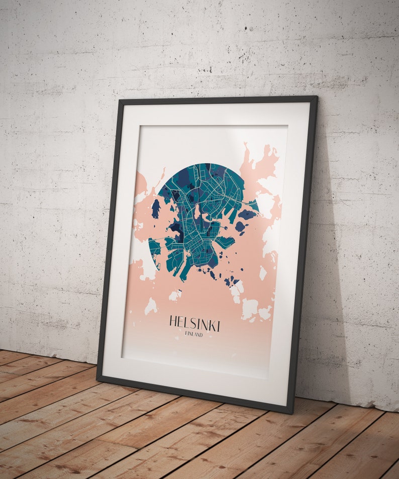 Printable Helsinki Circle Map Minimalist Poster - Etsy