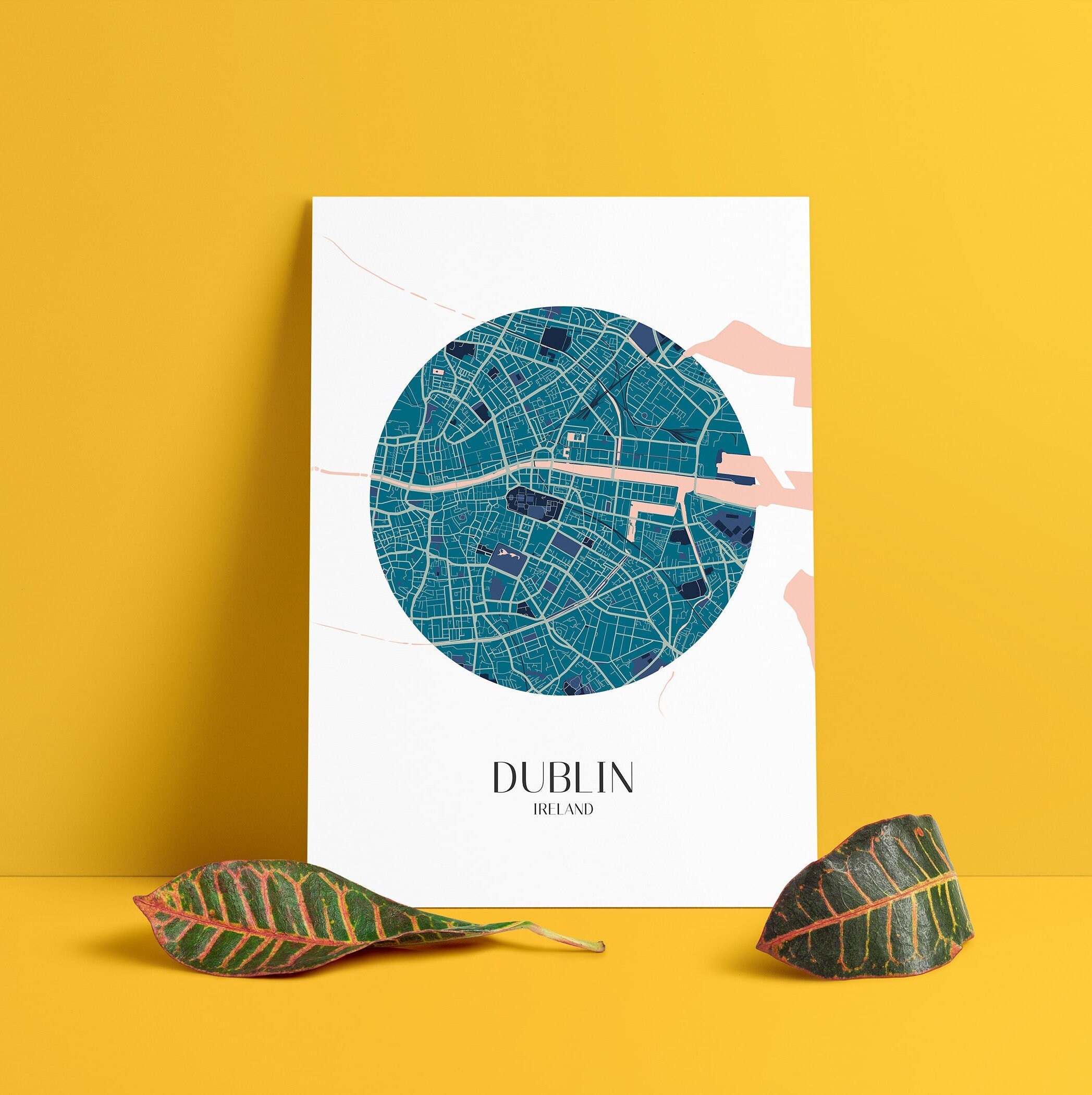 Printable Dublin Circle Map Minimalist Poster - Etsy