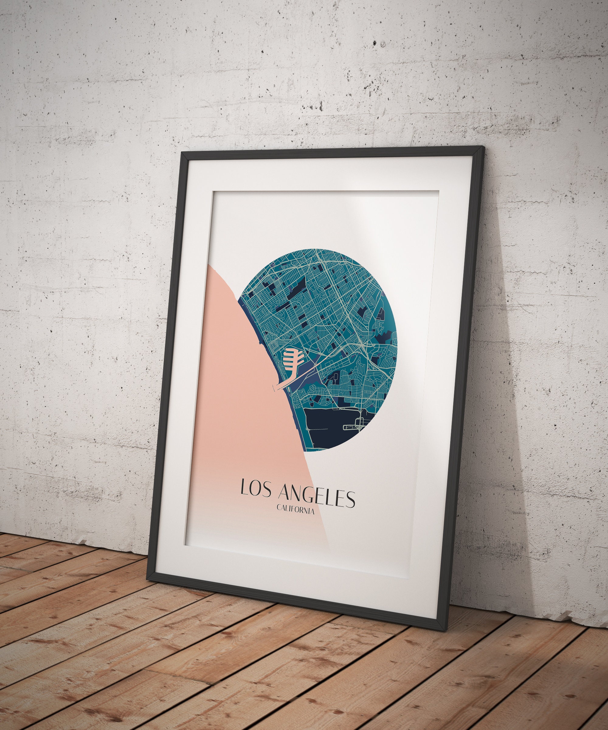 Printable Los Angeles Circle Map Minimalist Poster - Etsy